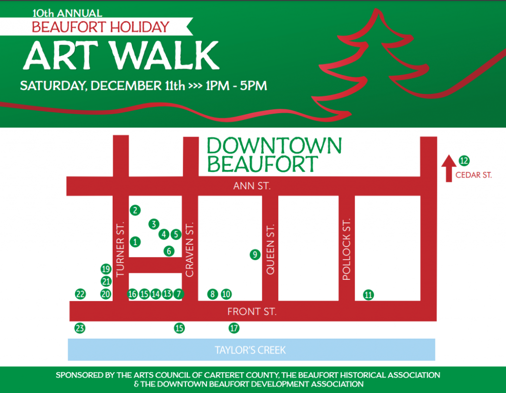 2021 Art Walk Map - Beaufort Historic Site